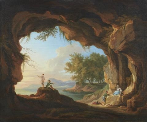 Adolf Friedrich Harper | View from a Cave of a Coastal Landscape in ...