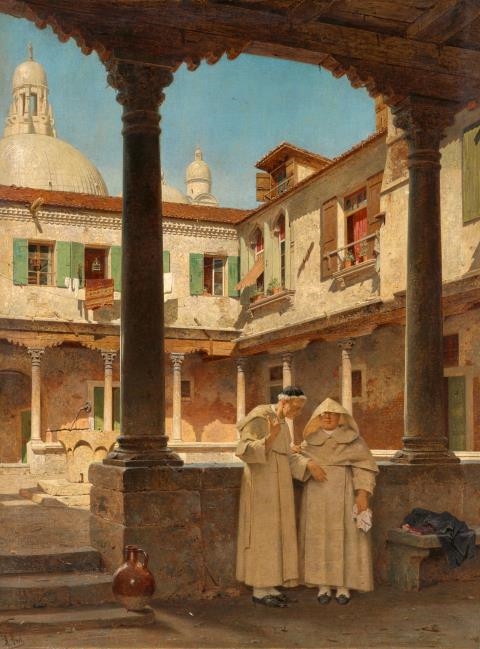 Adolf Seel | Adolf Seel The cloister of the Abbey of San Gregorio in ...