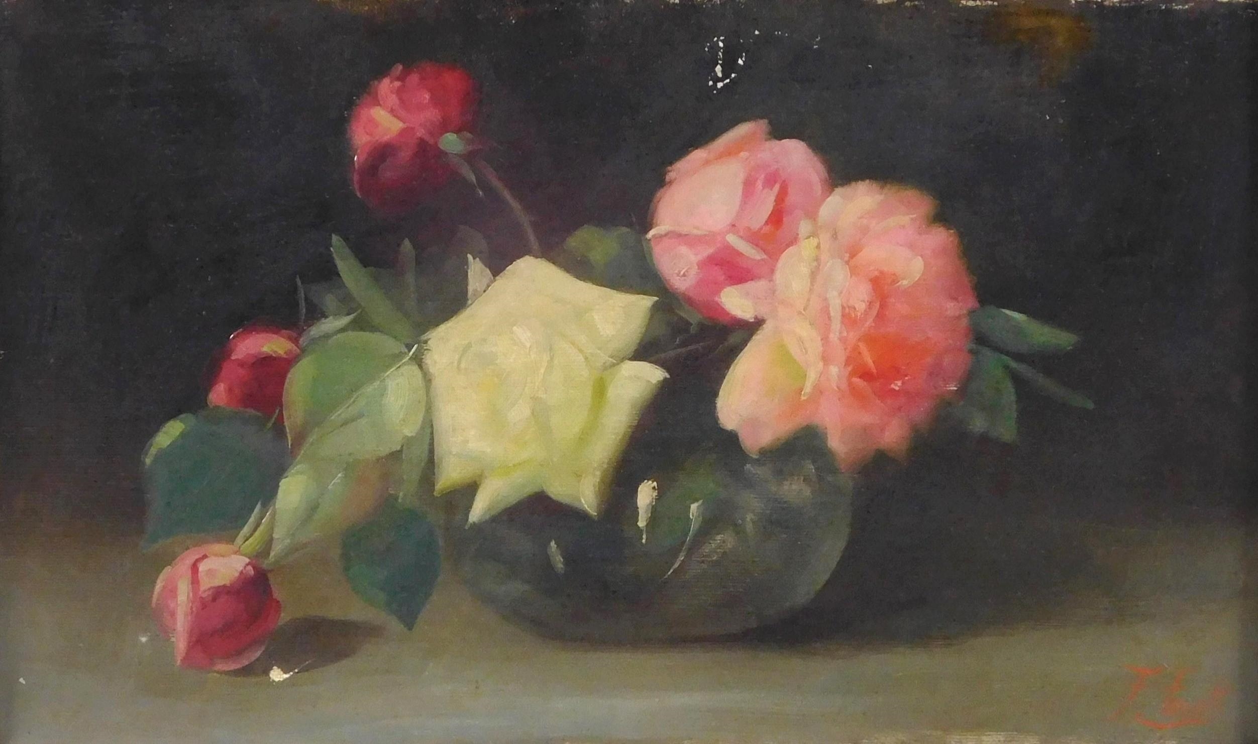Frederick M. Fenetti | Still Life with Flowers in a Blue Vase | MutualArt