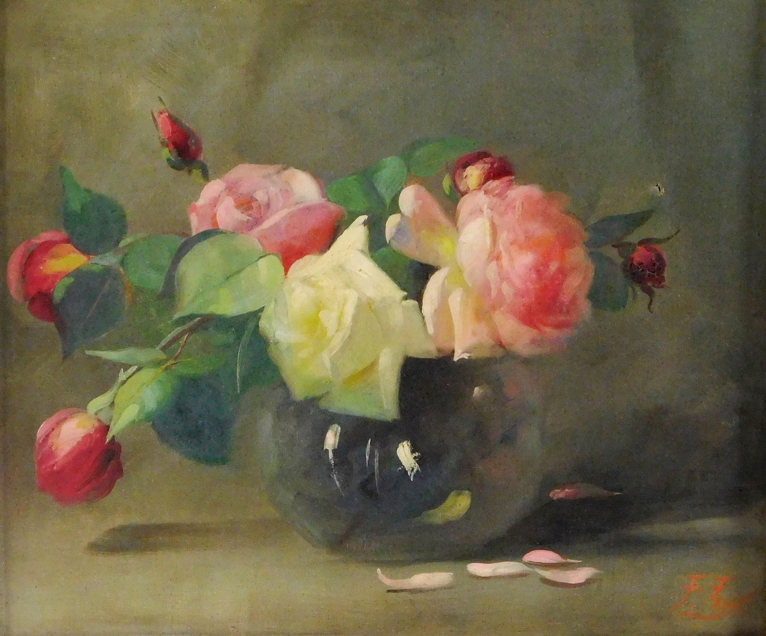 Frederick M. Fenetti | Still life with Pink Roses | MutualArt