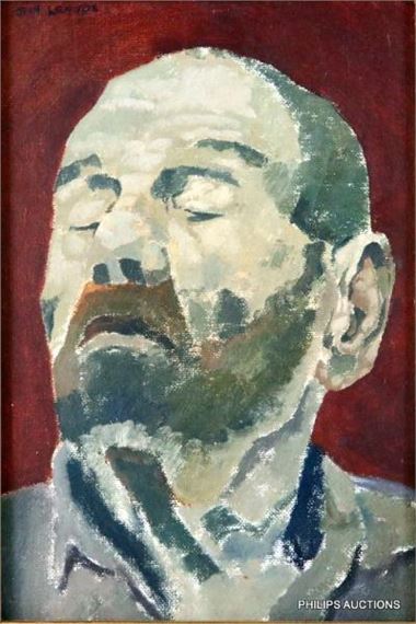 John Lennox | Man With A Red background | MutualArt