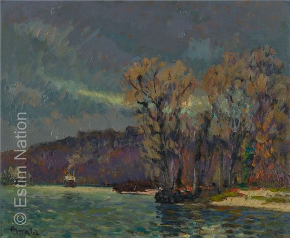 Albert Malet | The Seine upstream from Rouen Oil on isorel | MutualArt