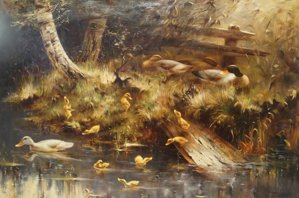 Hendrik Breedveld | Hendrik Breedveld (1918-1988) Oil on Canvas Ducks ...