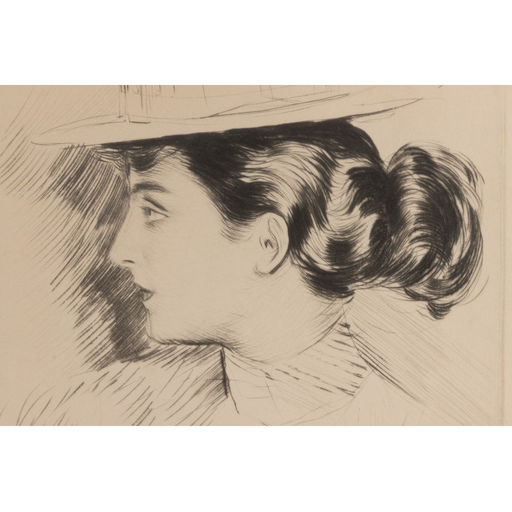 Paul César Helleu | Woman in Boater | MutualArt