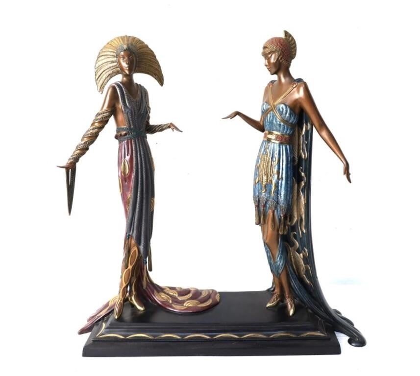 Erté | Erte' bronze statue - Art Nouveau standing ladies | MutualArt