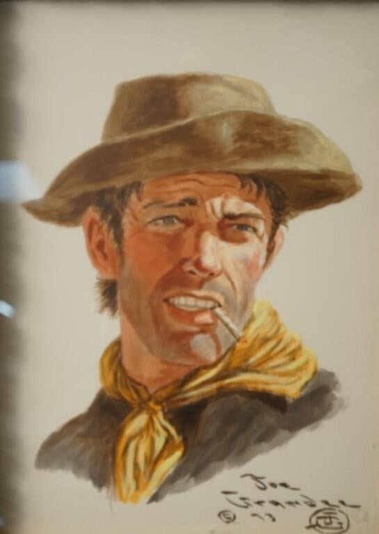 Joe Grandee | Joe Ruiz Grandee (1929) Cowboy Watercolor | MutualArt