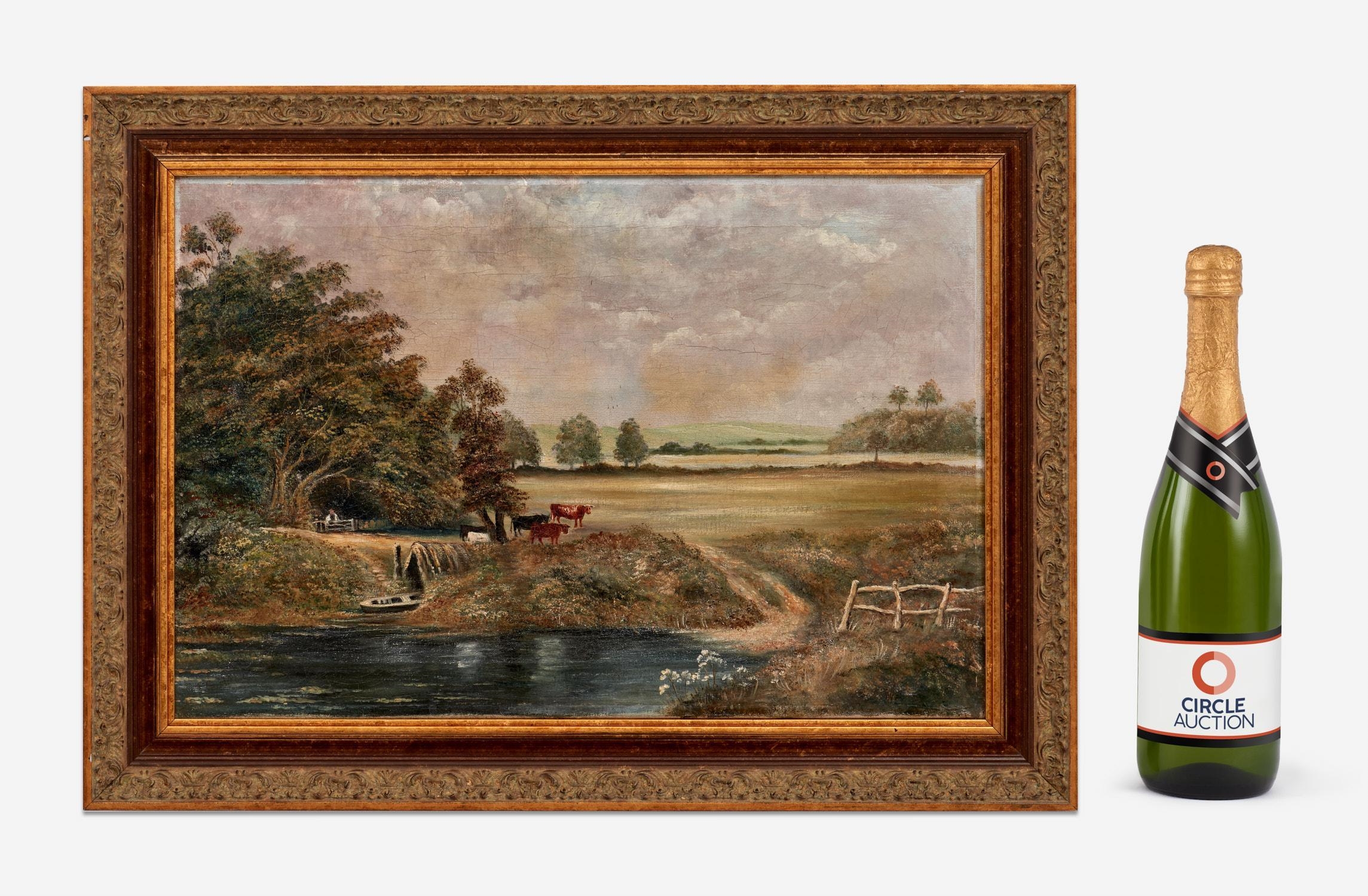 J.G. Hall | Countryside landscape with cows | MutualArt