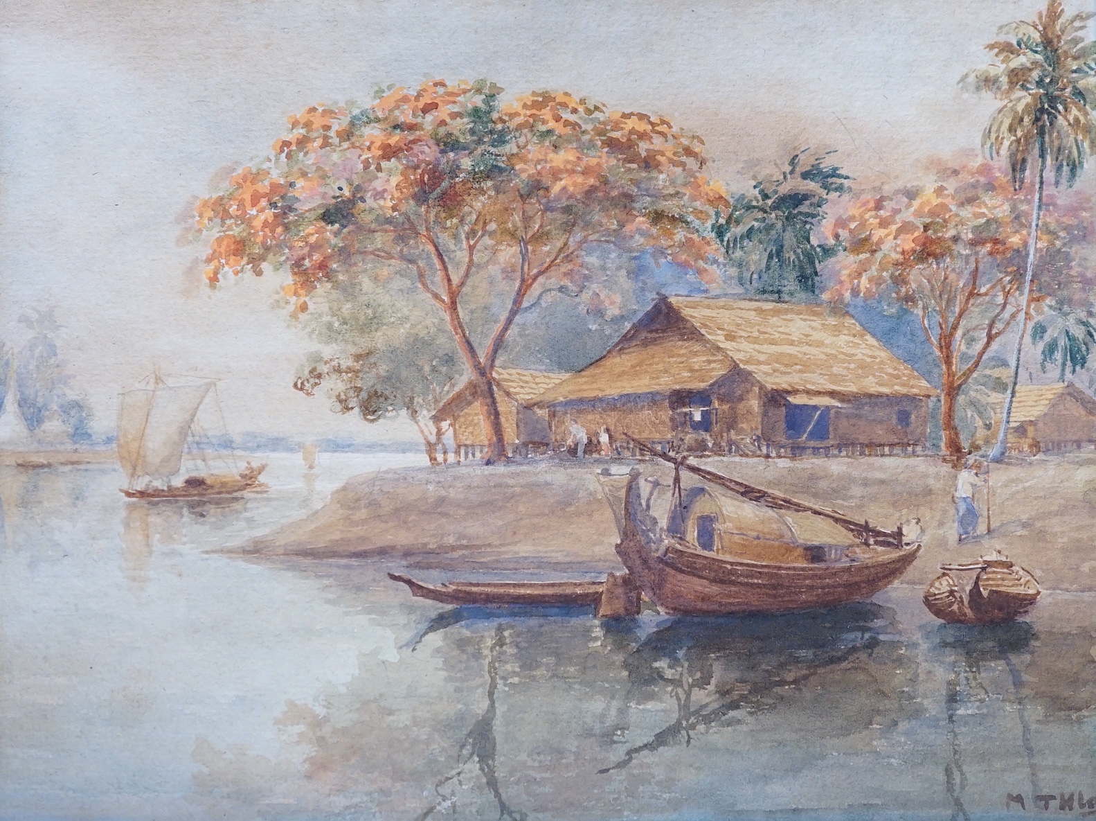 Mg Tun Hla | village viewed from the river | MutualArt