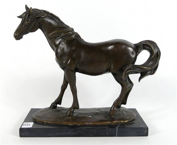 Miguel Fernando López (Milo) | Bronze sculpted horse on black marble ...