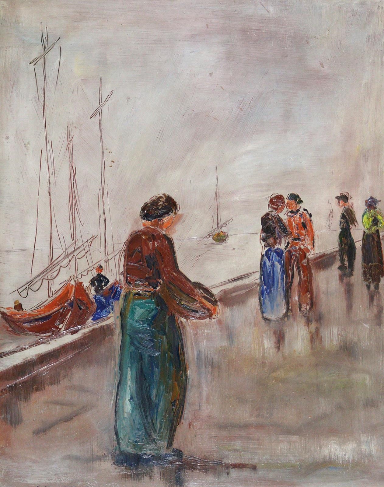 Seff Weidl | Hafenmole mit Fischern u | MutualArt