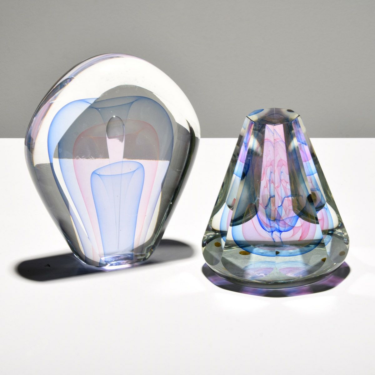Edward Ed Nesteruk | 2 Art Glass Sculptures (1982) | MutualArt