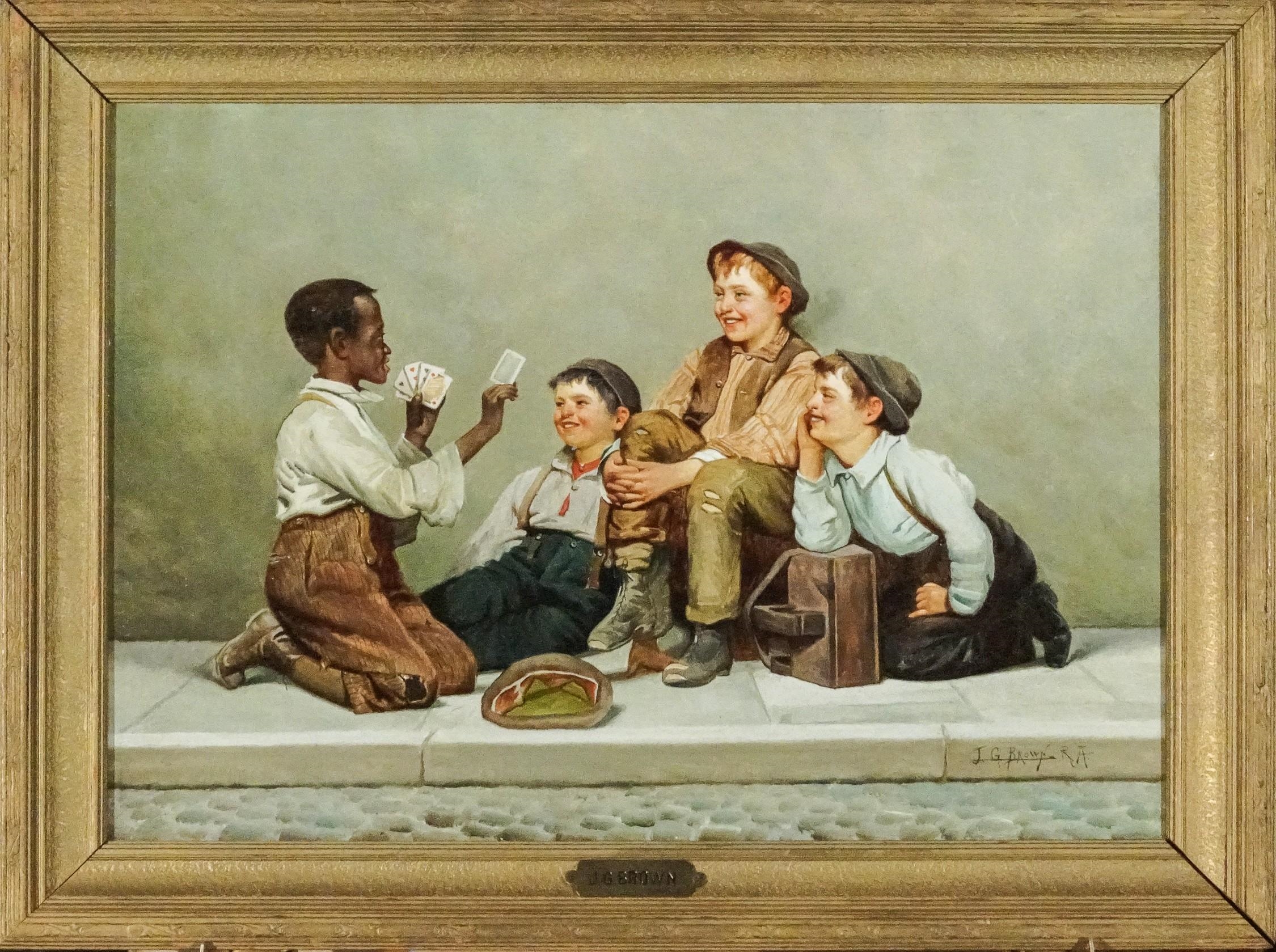 John George Brown | The Card Trick | MutualArt