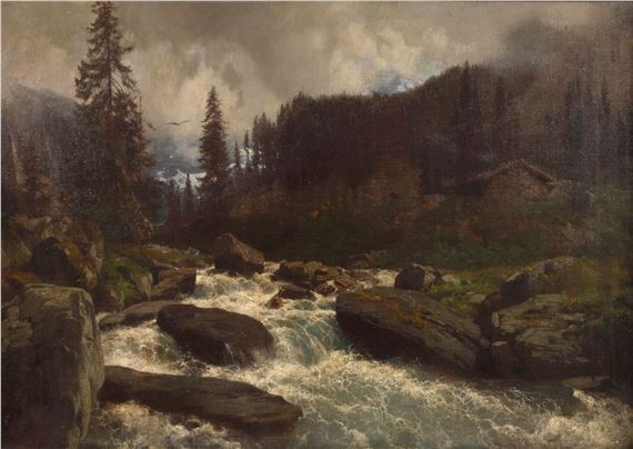 Traugott Schiess | Gebirgslandschaft (1860) | MutualArt