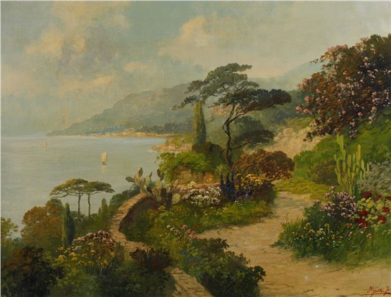 Helmut Gerth | Mediterrane Seeuferszene (1970) | MutualArt