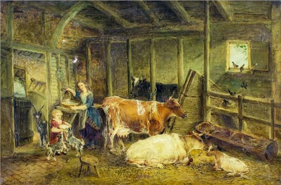Edwin Frederick Holt | Barn Scene (1900) | MutualArt