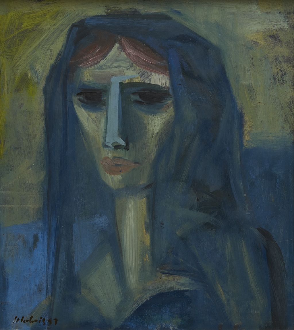Jon Molvig | Woman in Blue (1957) | MutualArt