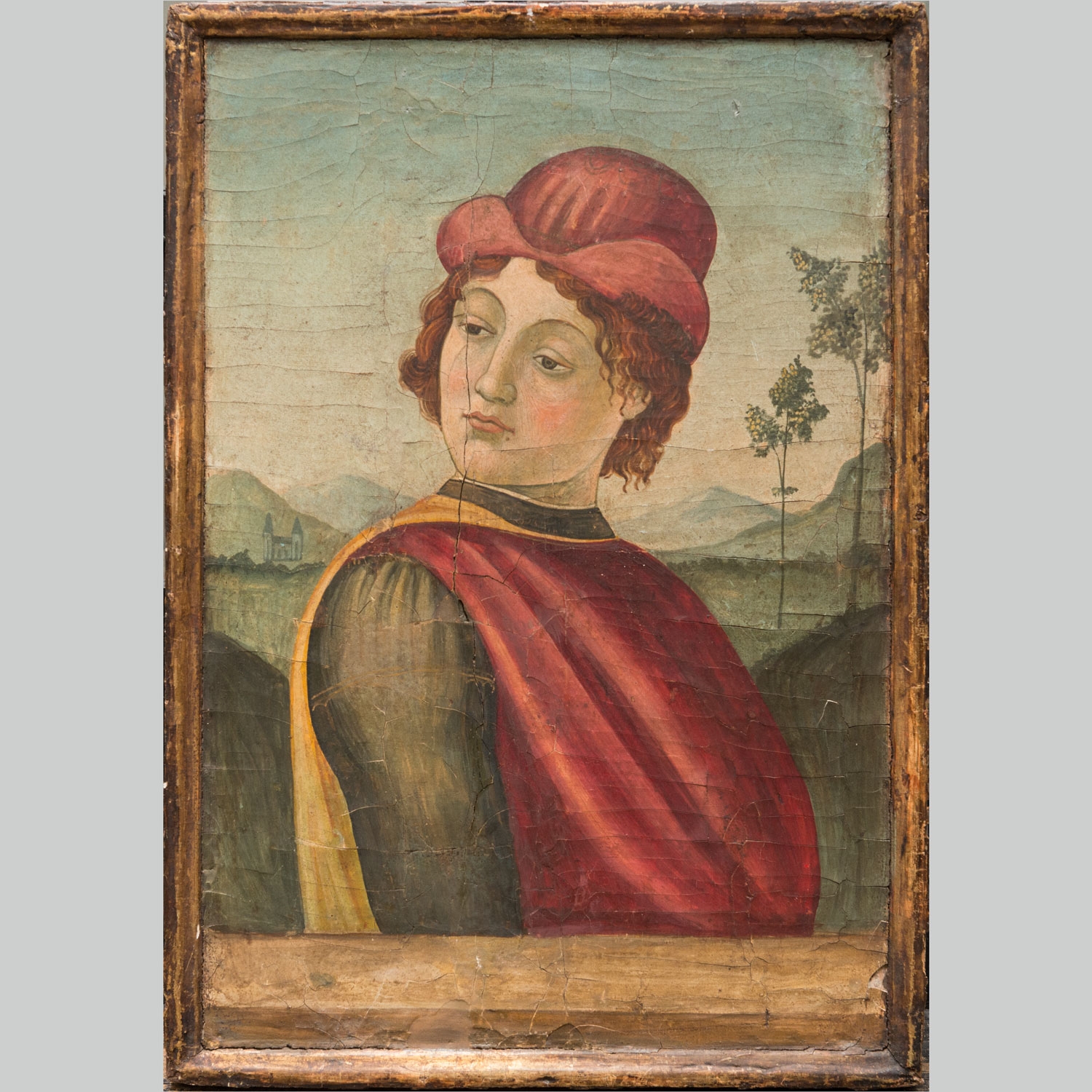 Sandro Botticelli | Portrait of a young man with red hair and cap in ...