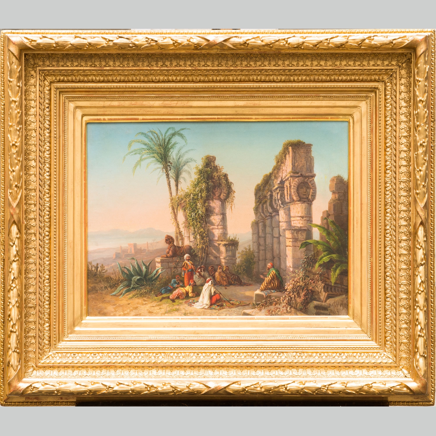 Jakob Alt | Egyptian monuments in landscape with orientals smoking ...