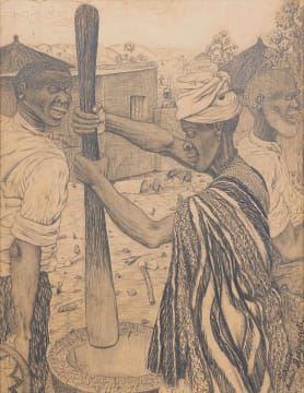 Tshidiso Andrew Motjuoadi | Stamping Corn (1963) | MutualArt