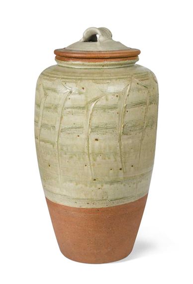 Mike Dodd | a large cut-sided stoneware jar and cover | MutualArt
