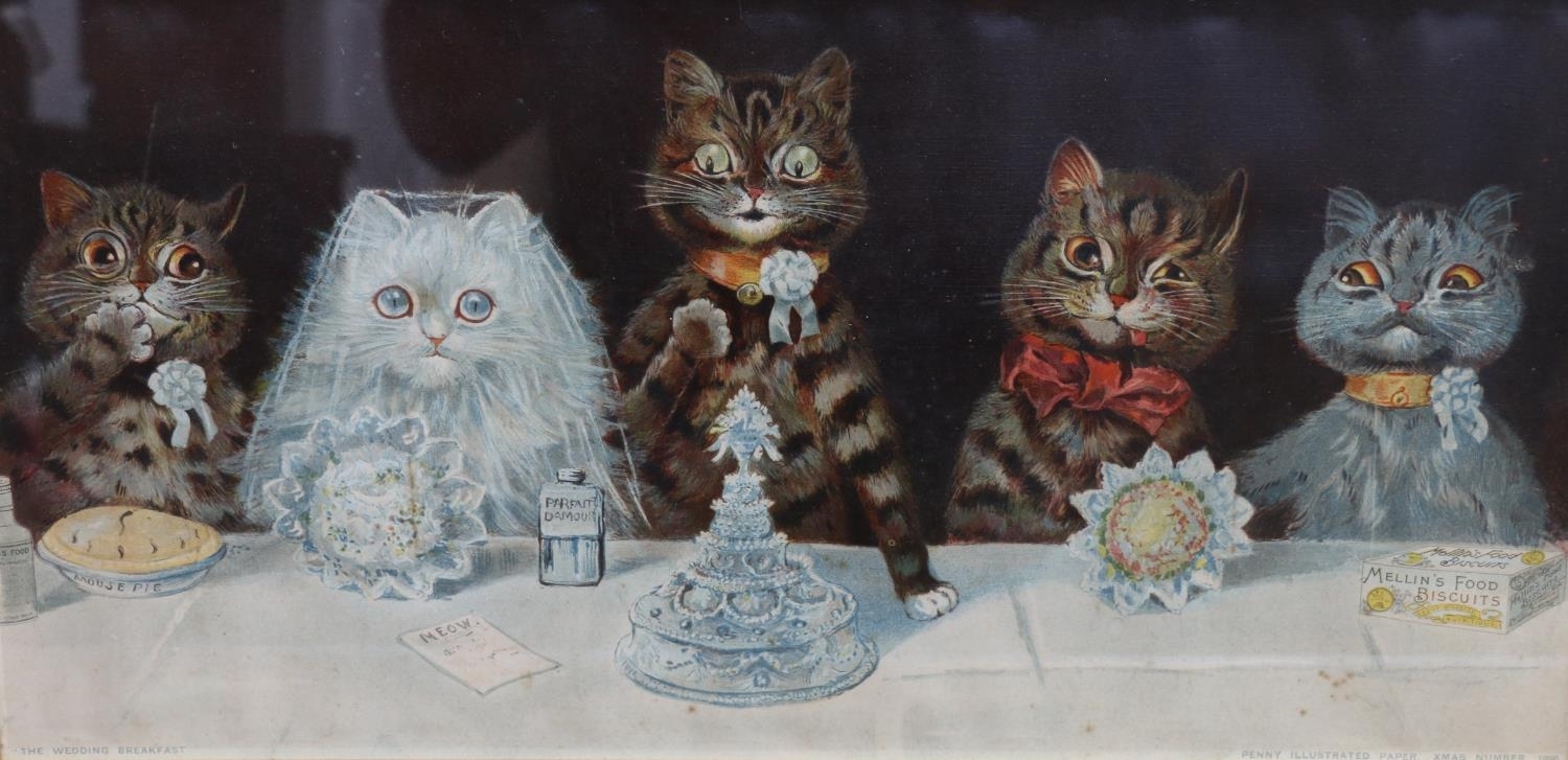 Louis Wain | The Wedding Breakfast and The Bachelors Party (1896 ...