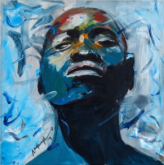 Nelson Makamo | Portrait in blue (2009) | MutualArt