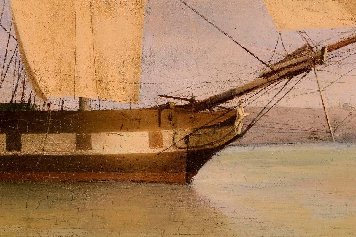 George Mounsey Wheatley Atkinson | Merchant Frigate Moored in Cork Harbour c1845 | MutualArt