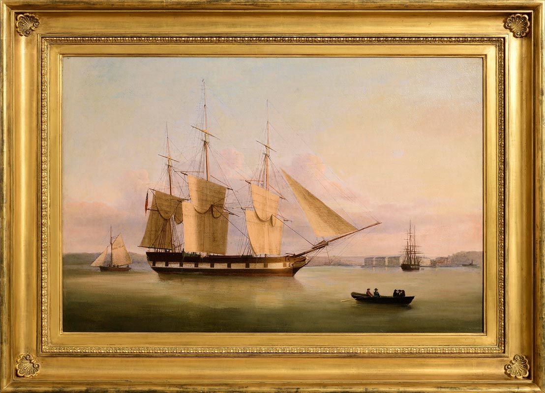 George Mounsey Wheatley Atkinson | Merchant Frigate Moored in Cork Harbour c1845 | MutualArt