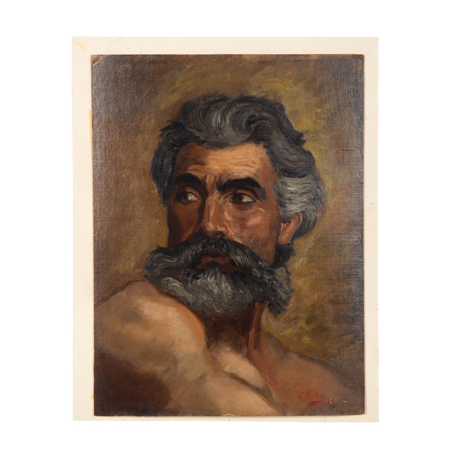 Eugen Spiro | Male portrait with full beard (1892) | MutualArt