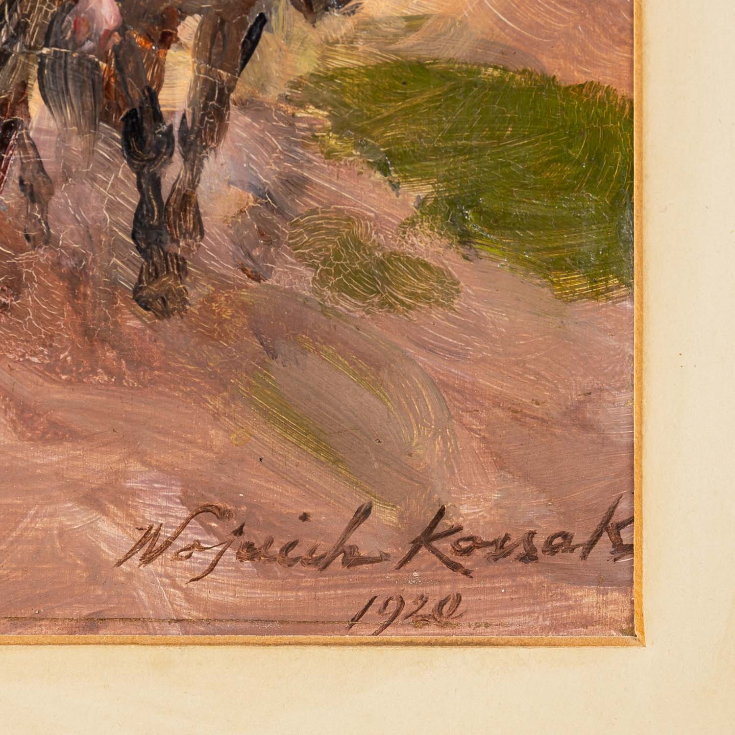 Wojciech Kossack | Soldier on horseback leading away a Cossack | MutualArt