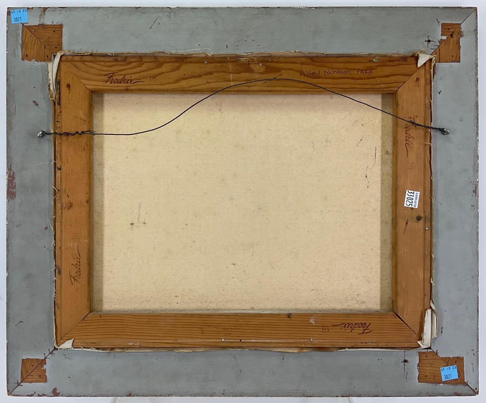 Alfred Nicholson | Dense forest landscape with lone figure | MutualArt