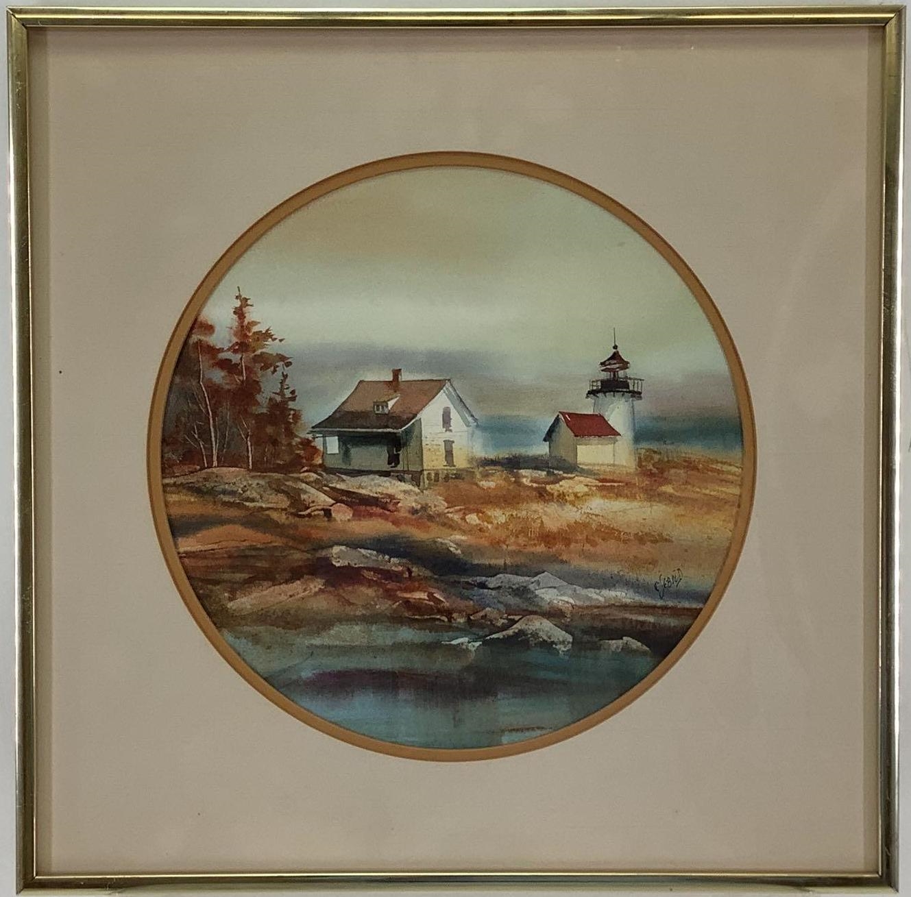 CAROL SHUP SEBOLD | Coastal landscape with lighthouse | MutualArt