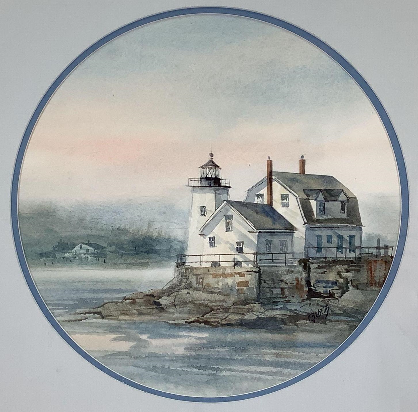 CAROL SHUP SEBOLD | Rocky coastal landscape with lighthouse | MutualArt