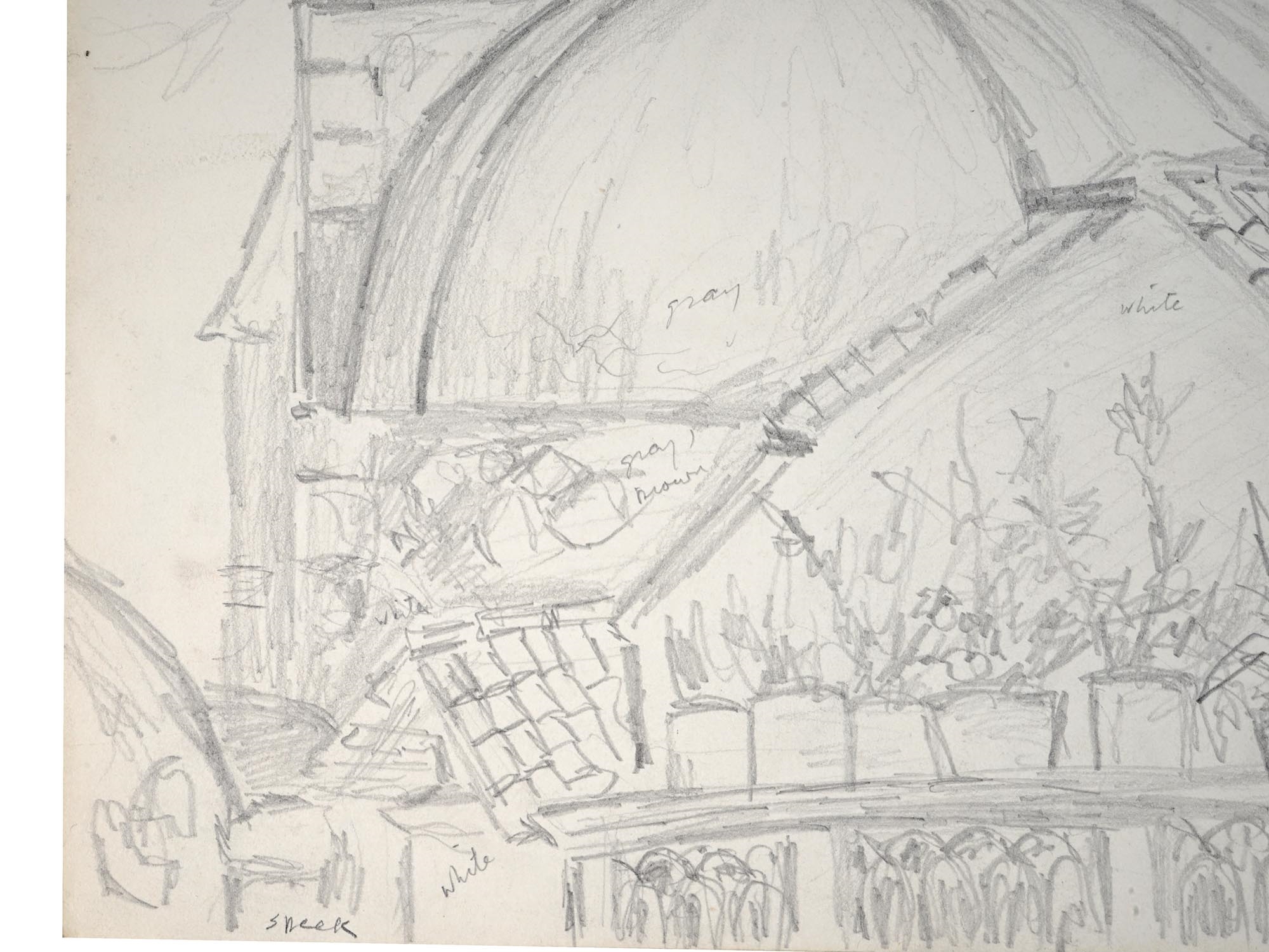 George Speck | Architecture design of a building (Circa 1957) | MutualArt