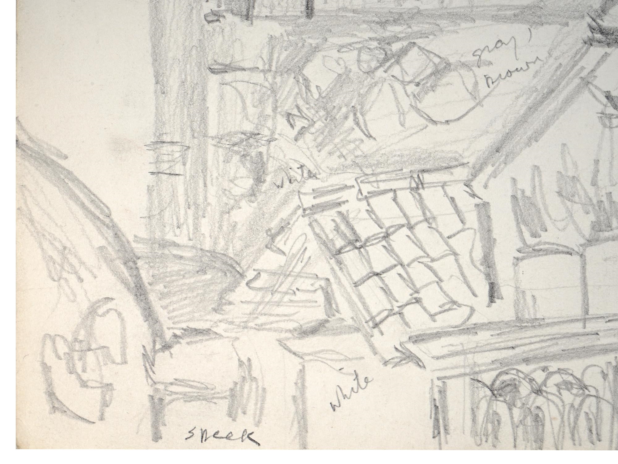 George Speck | Architecture design of a building (Circa 1957) | MutualArt