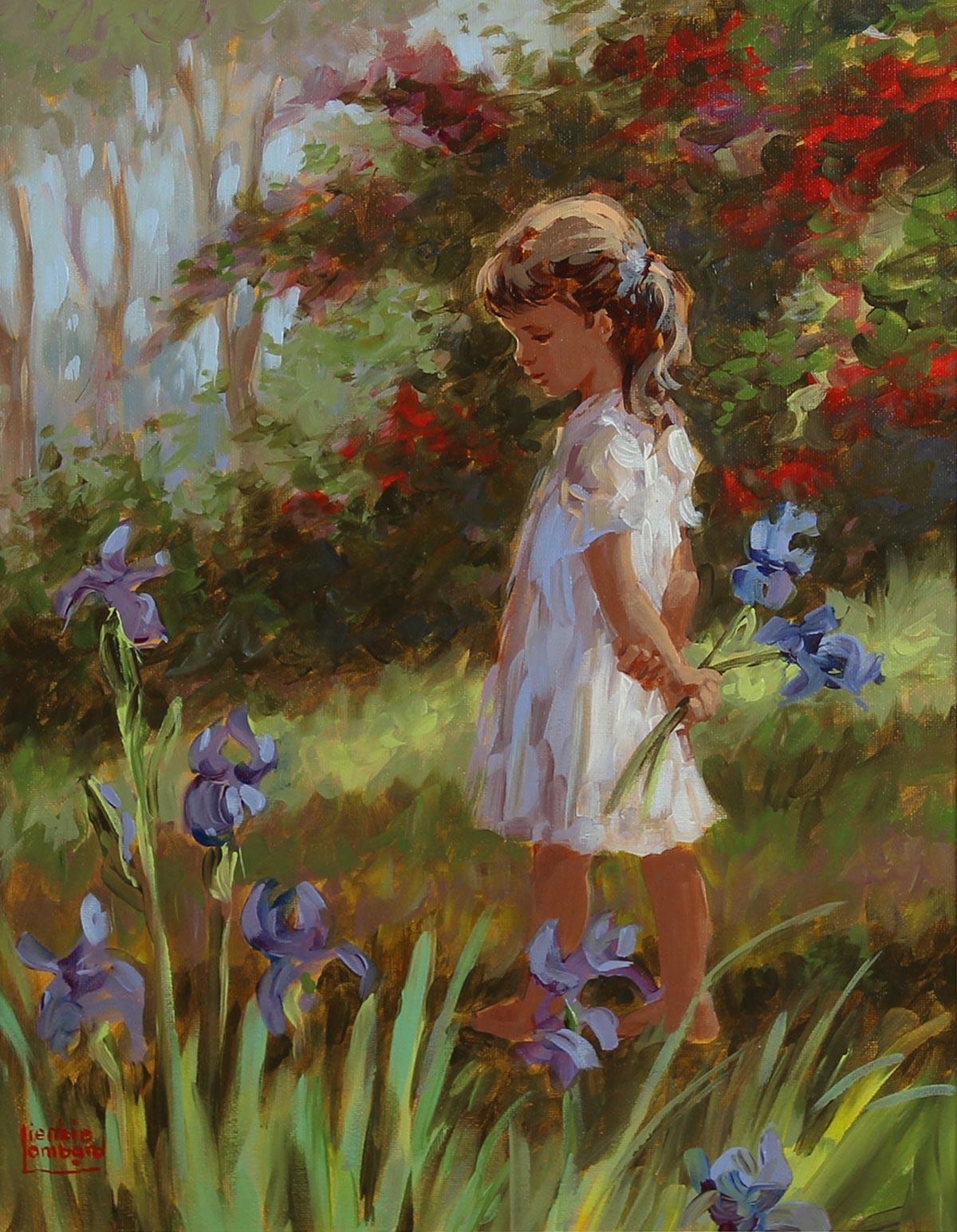 Lienkie Lombard | LITTLE GIRL PICKING FLOWERS (1949) | MutualArt