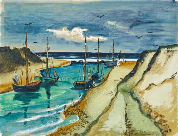 Max Pechstein | LANDSCHAFT MIT ZWEI BADENDEN (LANDSCAPE WITH TWO ...