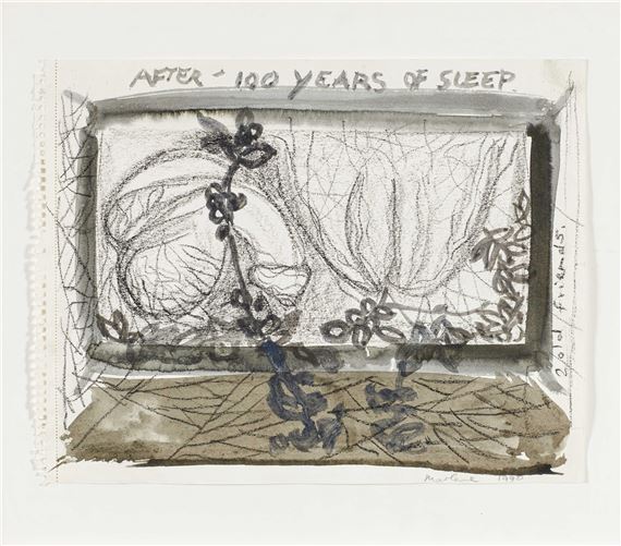 Marlene Dumas | 2 Old Friends (After 100 Years of Sleep). (1990) | MutualArt