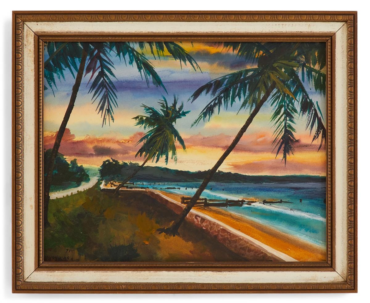 Edwin Hingwan | Beach scene, Trinidad (1972) | MutualArt