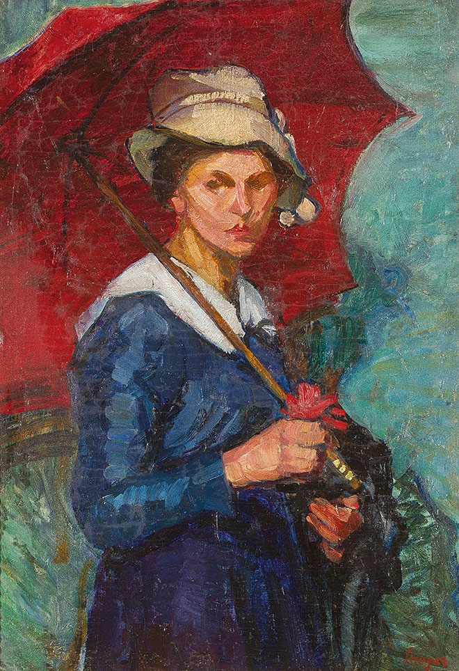 Roland Strasser | Dame mit Schirm (1911) | MutualArt