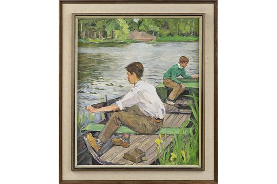 Elsa Celsing | Fiskande pojkar | MutualArt