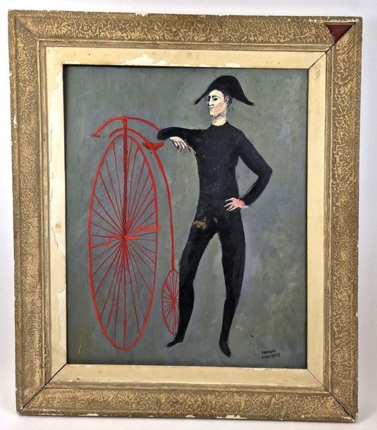 Paul Lucien Dessau | Harlequin with the big red bi (1953) | MutualArt