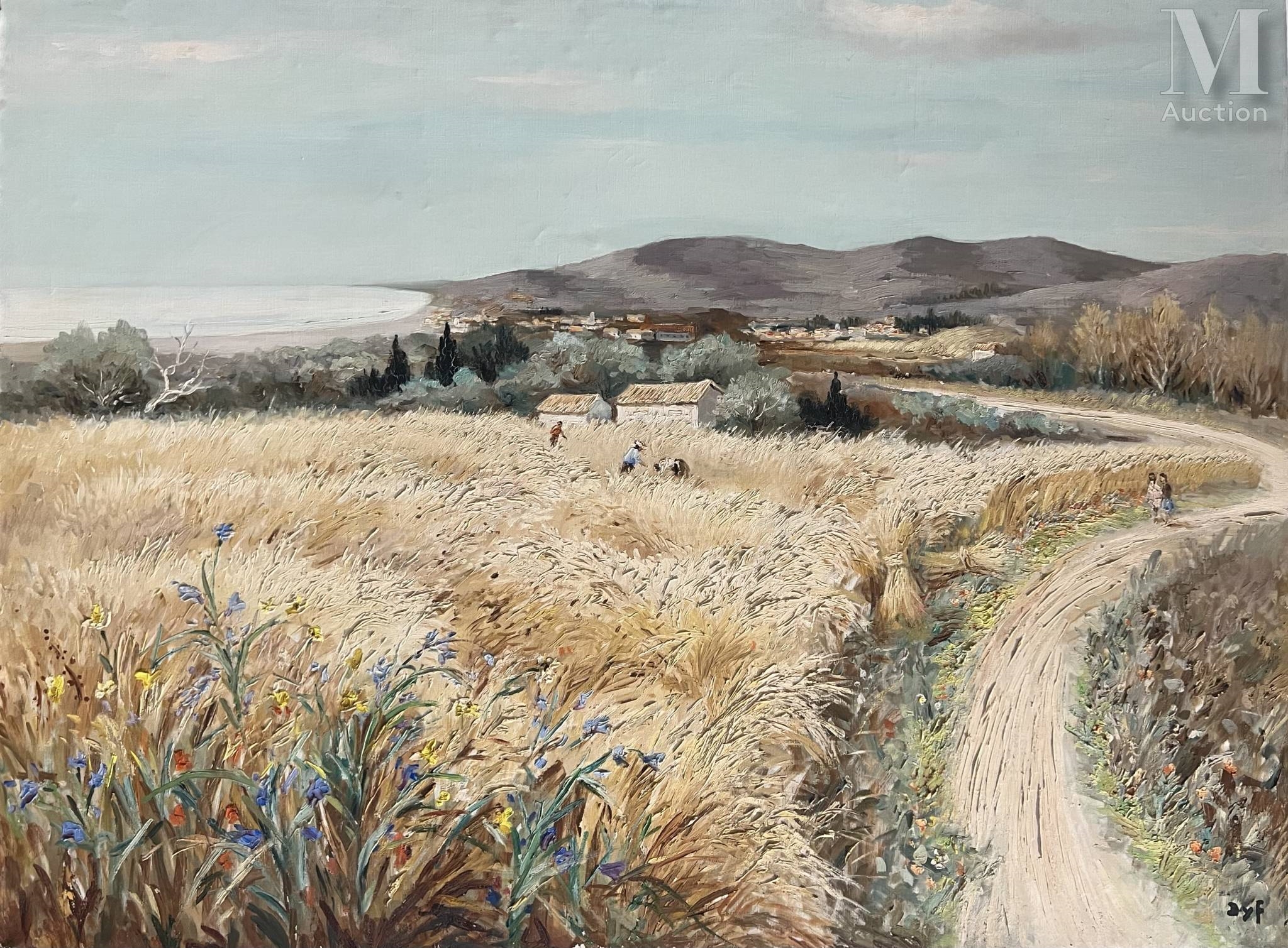 Marcel Dyf | Champ de blé et fleurs en Provence | MutualArt