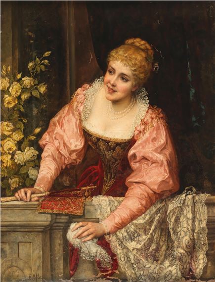 Franz Lefler | Venezianerin am Balkon | MutualArt