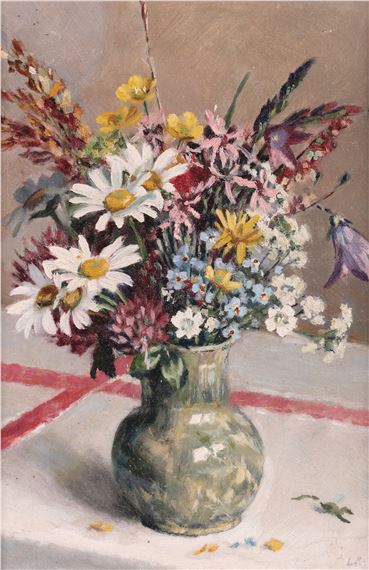 Leo Fellinger | Wiesenblumenstrauß in Vase | MutualArt
