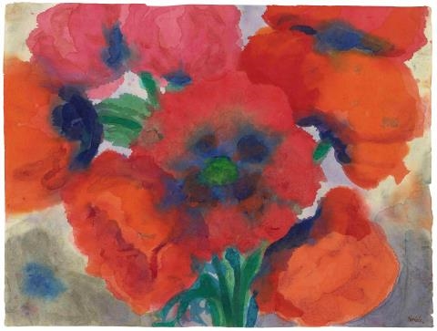 Emil Nolde | Roter Mohn (1935 - 1940) | MutualArt