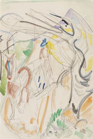 Ernst Ludwig Kirchner | Fuhrwerk (im Taunus) (1916) | MutualArt