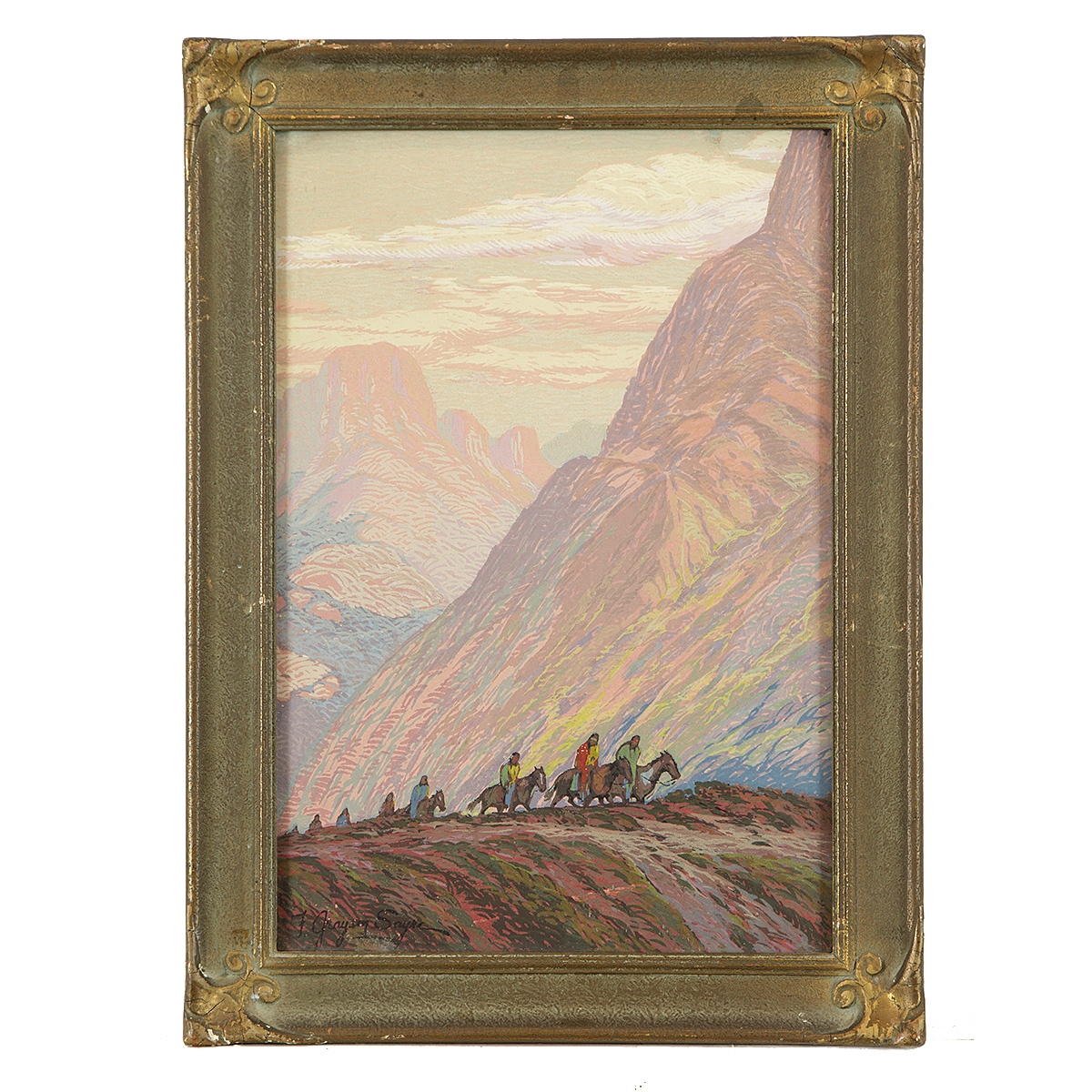 Fred Grayson Sayre | Native Americans riding horseback within the ...