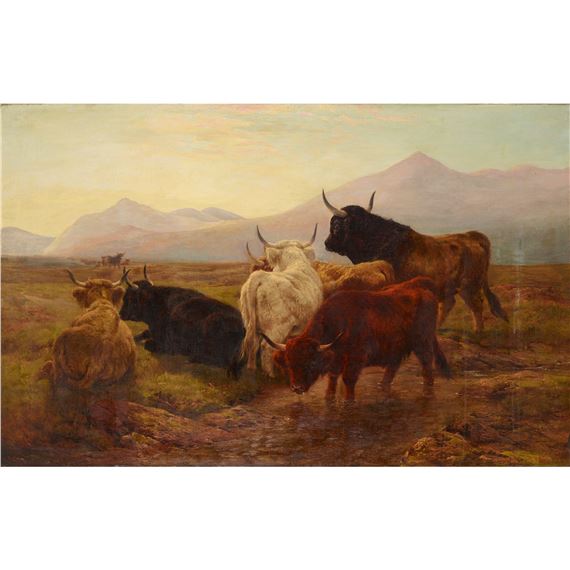 William Watson | HIGHLAND CATTLE IN A MOUNTAIN GLEN (1872) | MutualArt