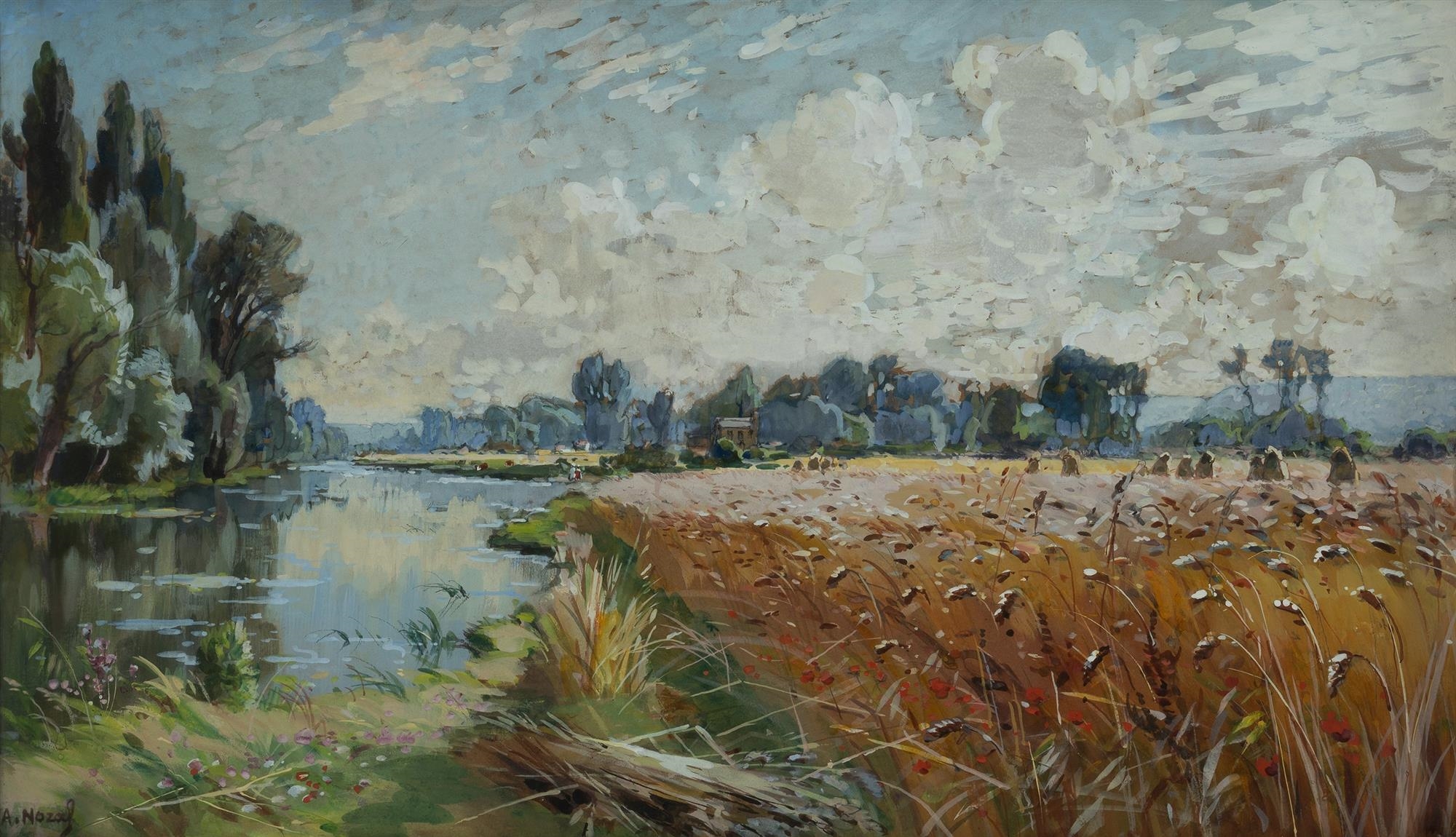 Alexandre Nozal | Champ du blé au bord de l'Eure (1907) | MutualArt
